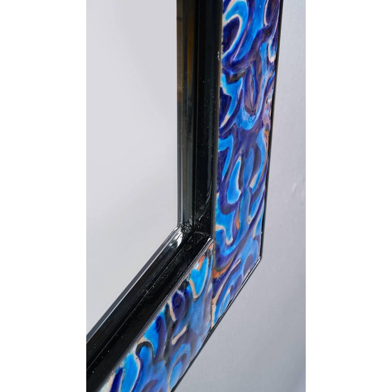 Enameled Mirror by Bruno Martinazzi, 1970s at 1stDibs