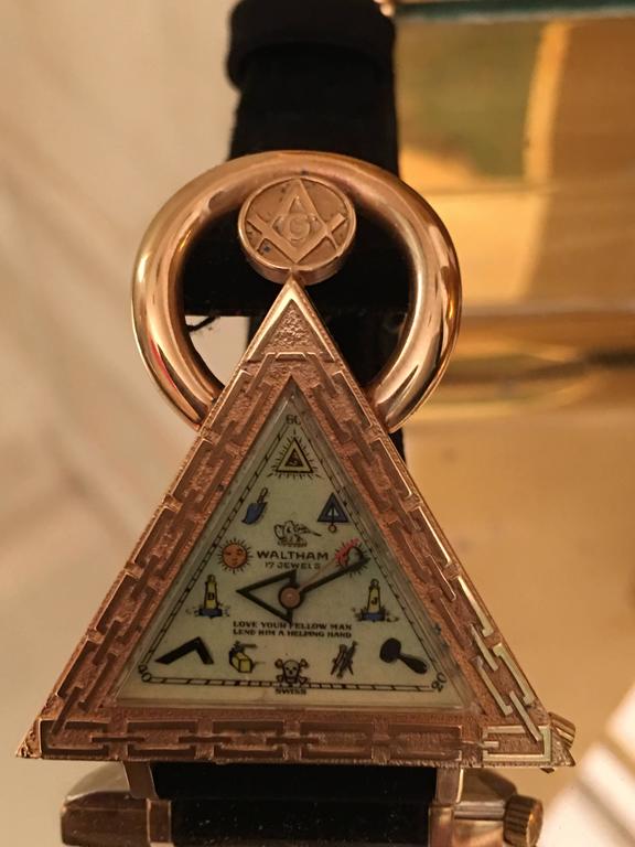 Waltham Swiss Freemason Masonic Triangle Watch at 1stDibs