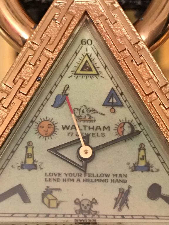 Waltham Swiss Freemason Masonic Triangle Watch at 1stDibs