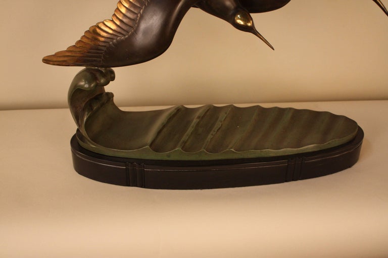French Art Deco Bronze Bird in Flying Motion Sculpture at 1stDibs ...