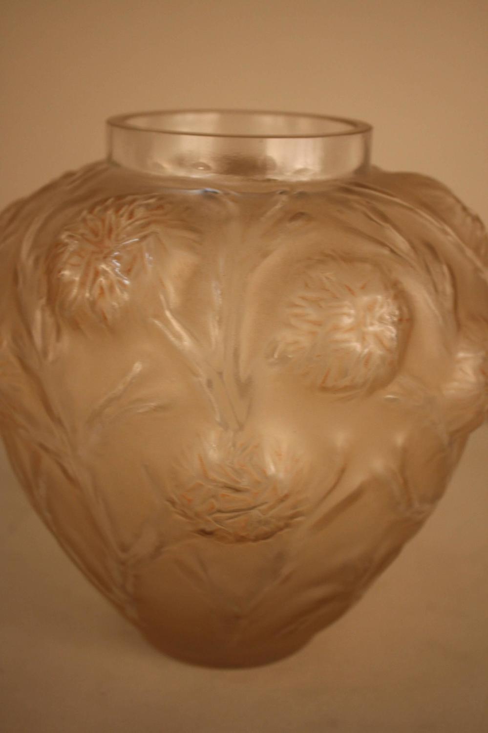 French Art Deco Glass Vase by Sabino For Sale at 1stdibs