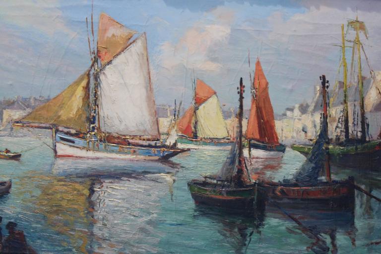 French Impressionist Painting, Subject 'Boats on the Sea' at 1stDibs