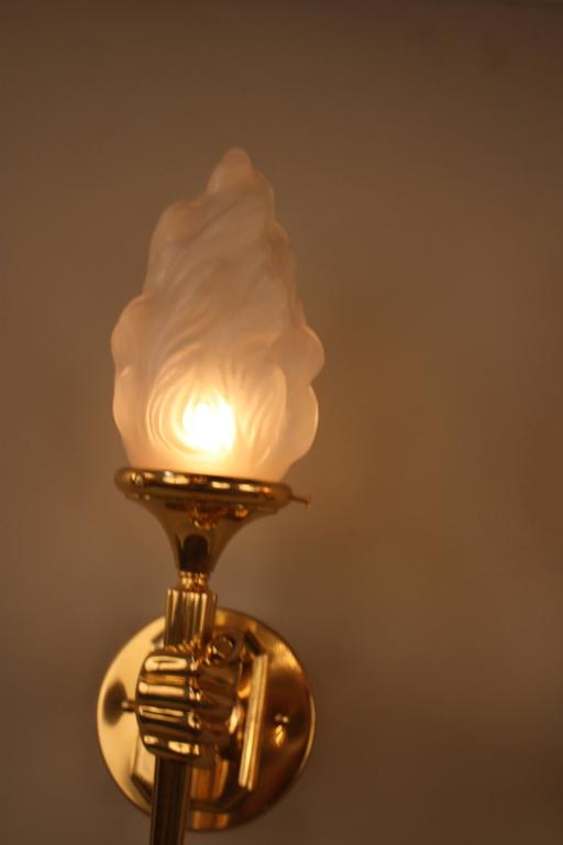French Bronze Hand Hold Torch Wall Sconces at 1stDibs | hand sconces ...