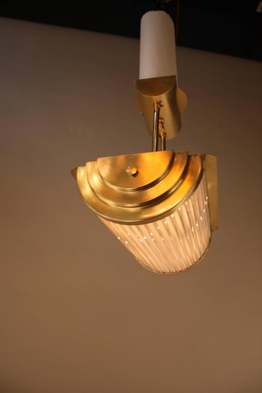 French Glass Rods Art Deco Chandelier by Atelier Petitot at 1stDibs