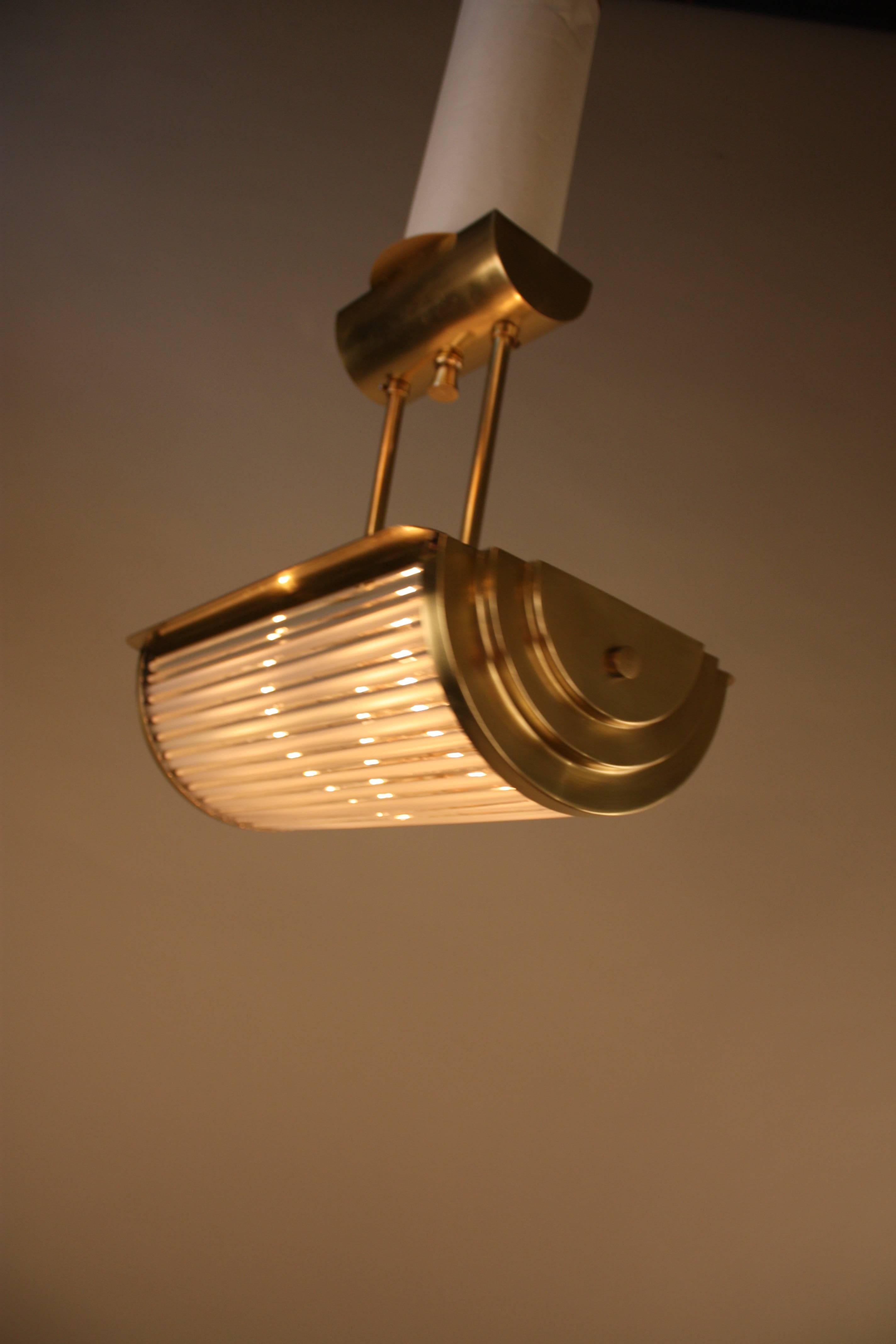 French Glass Rods Art Deco Chandelier by Atelier Petitot at 1stDibs