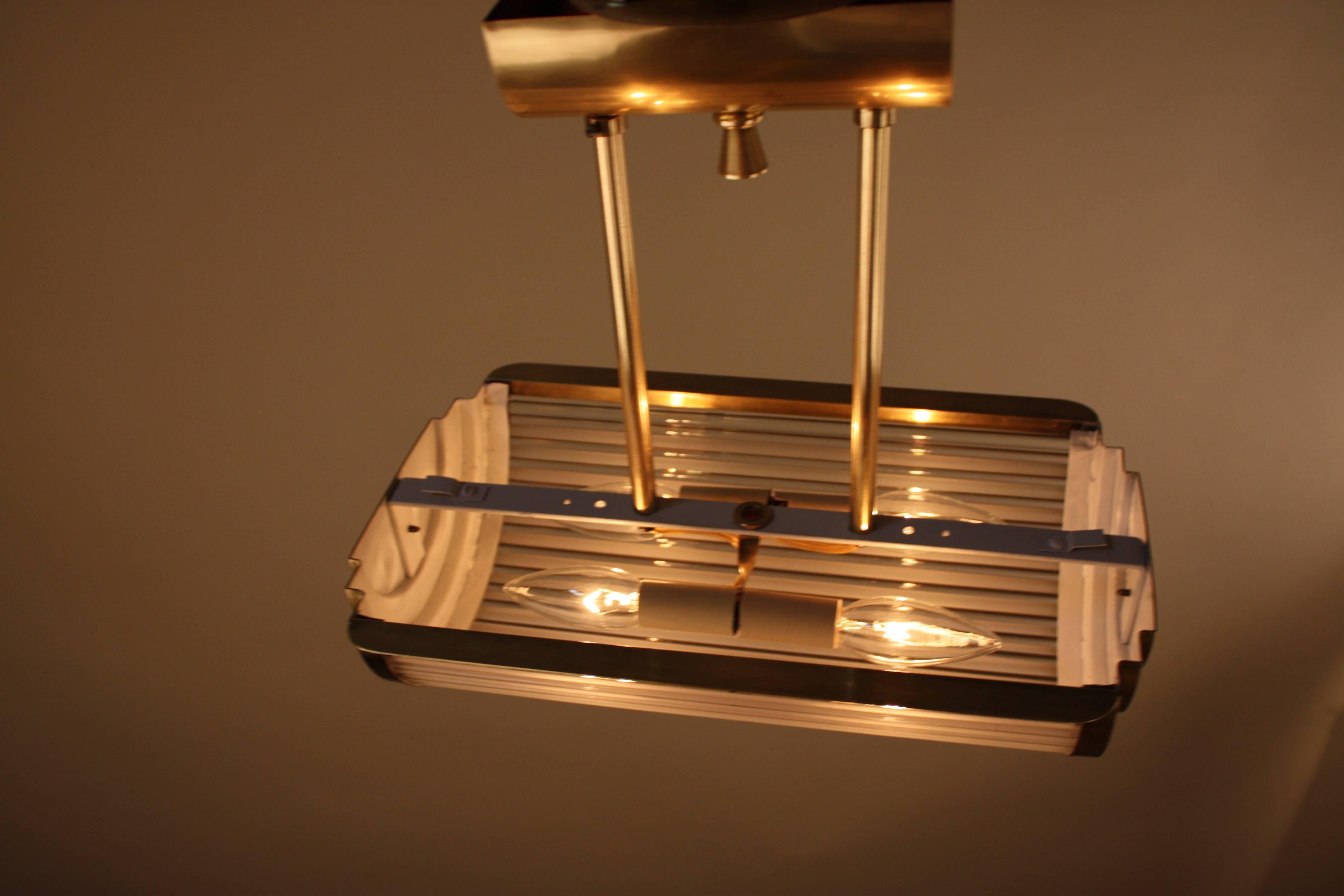 French Glass Rods Art Deco Chandelier by Atelier Petitot at 1stDibs