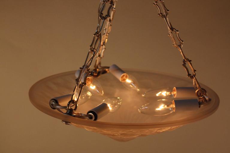 French Art Deco Pendant Chandelier by Edmond Etling at 1stDibs