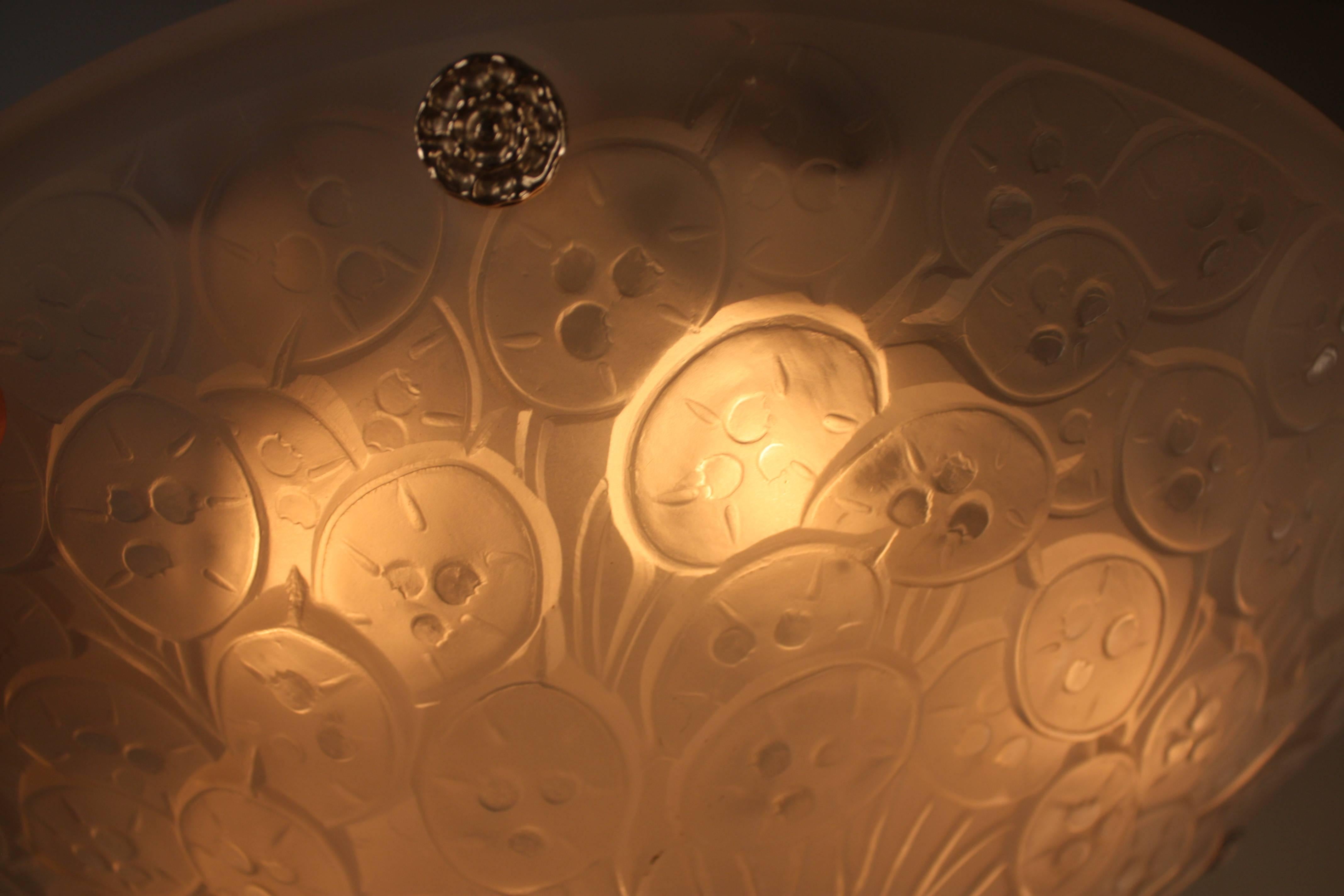 French Art Deco Pendant Chandelier by Edmond Etling at 1stDibs