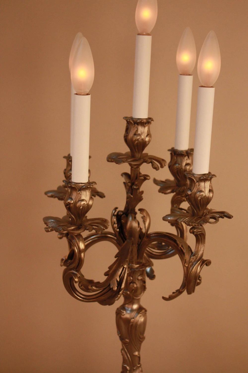 Fabulous Pair of Electrified Candelabras For Sale at 1stdibs