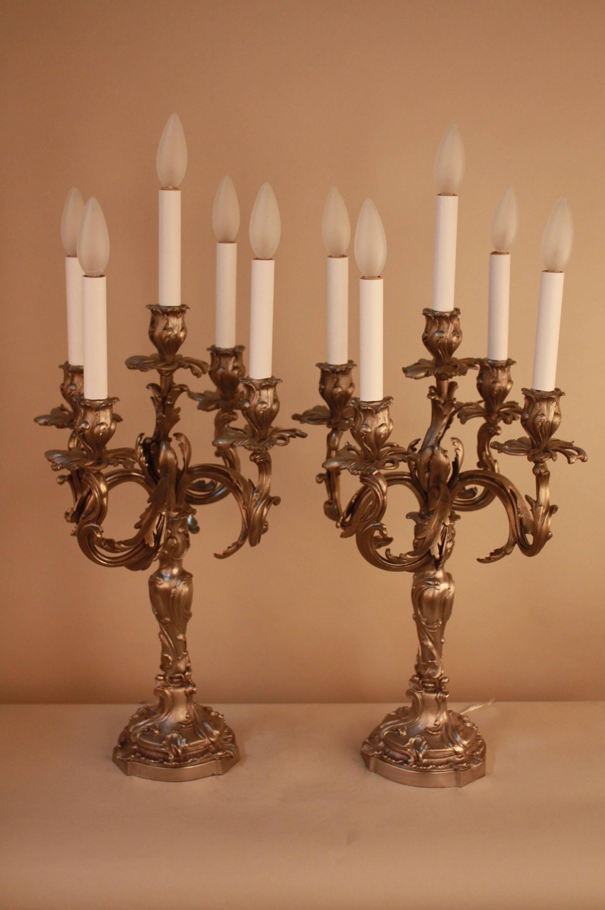 Fabulous Pair of Electrified Candelabras at 1stDibs