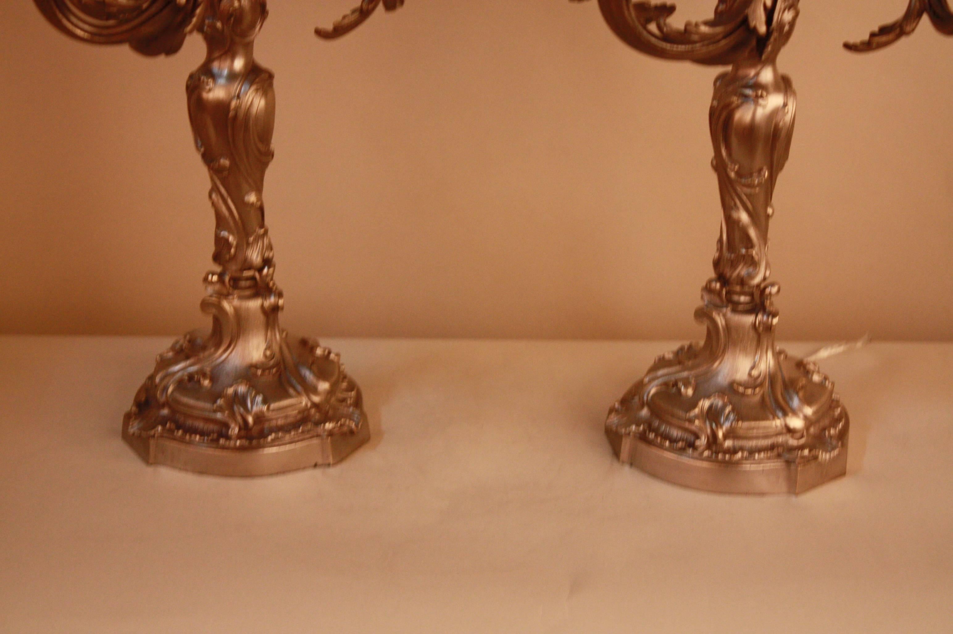 Fabulous Pair of Electrified Candelabras at 1stDibs