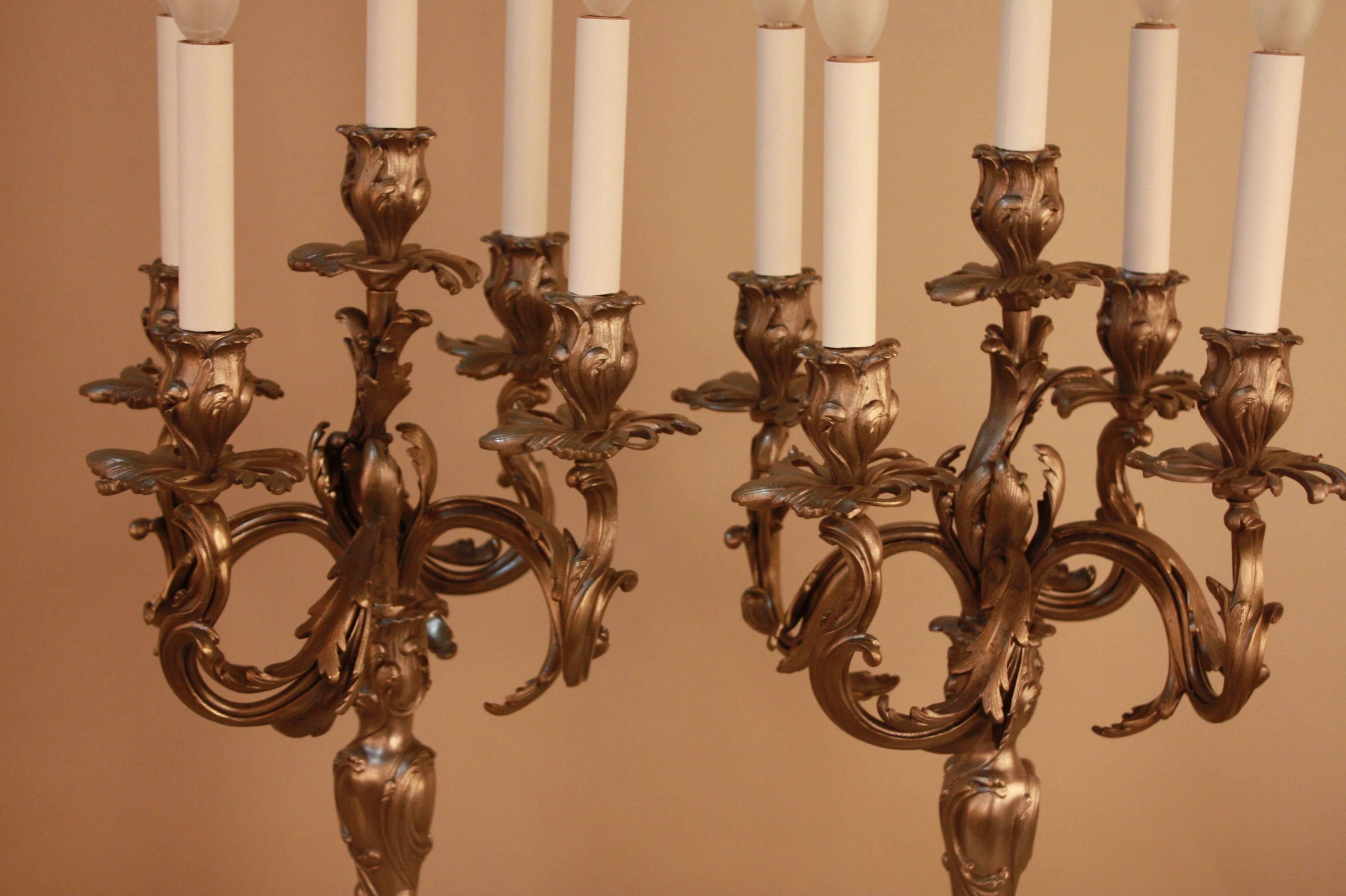 Fabulous Pair of Electrified Candelabras at 1stDibs