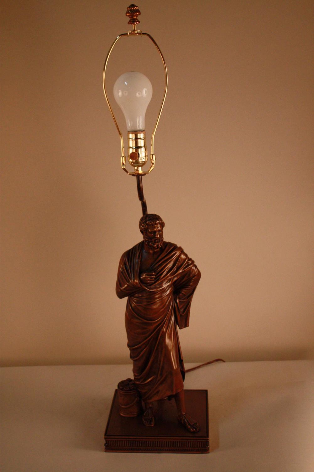 19th Century French Bronze of Classic Style Greek Philosopher Table ...