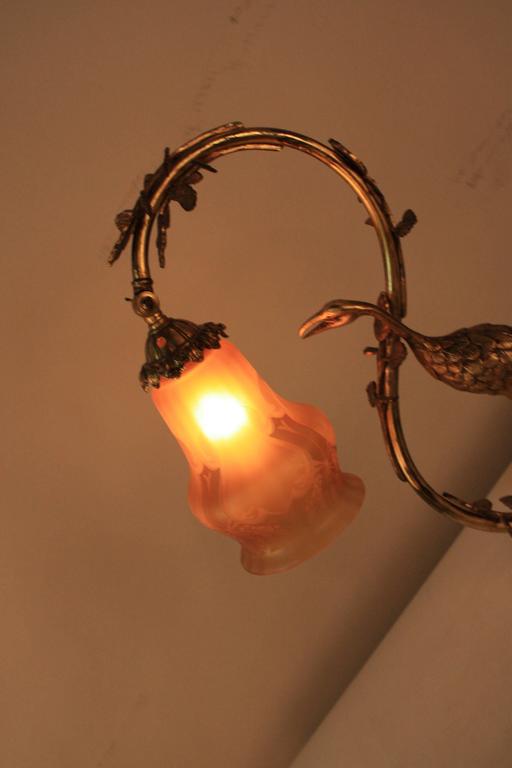 Art Nouveau Bronze Stork Table Lamp at 1stDibs