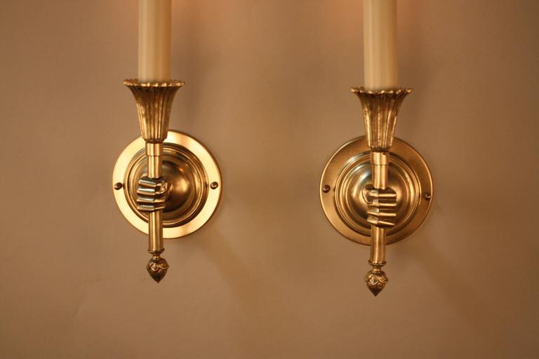 Pair of French Hand Holding Light Wall Sconces at 1stDibs | hand shaped ...