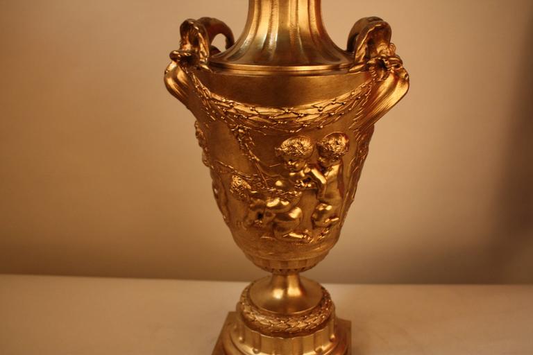 19th Century Bronze Urn Fitted as Lamp After Claude Michel Clodin at ...