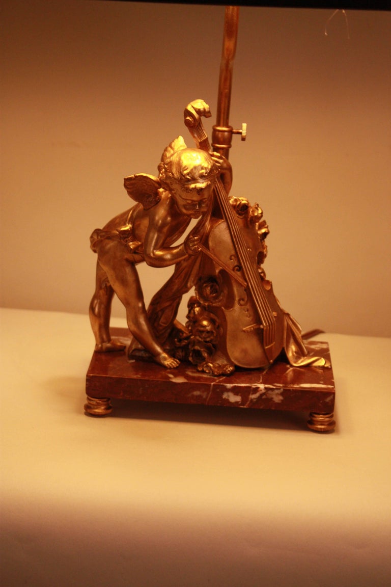 Bronze Cello Player Table Lamp at 1stDibs