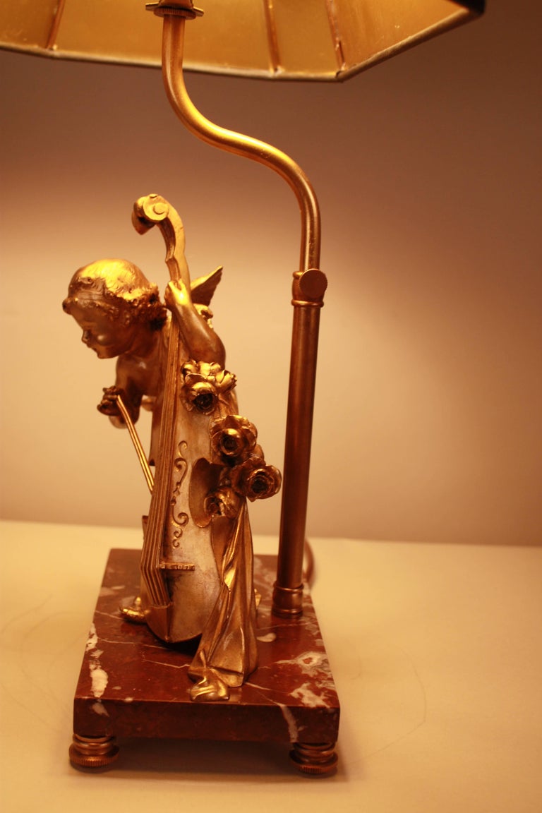 Bronze Cello Player Table Lamp at 1stDibs