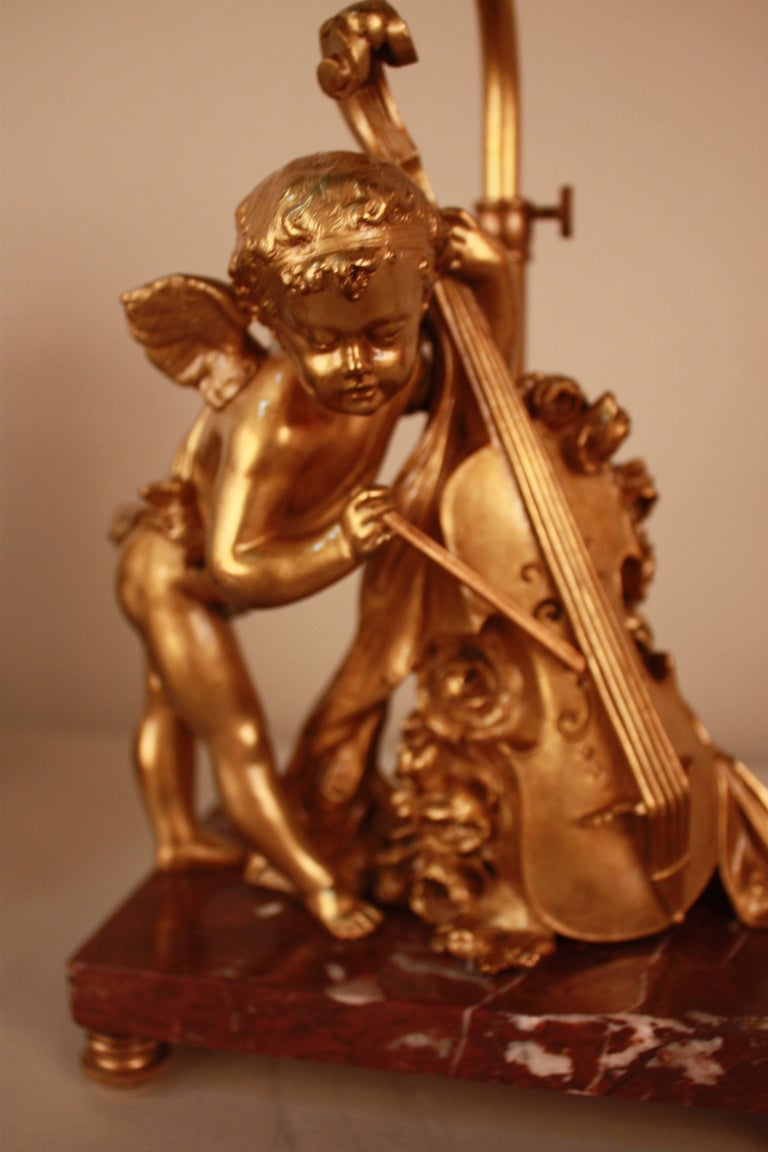 Bronze Cello Player Table Lamp at 1stDibs