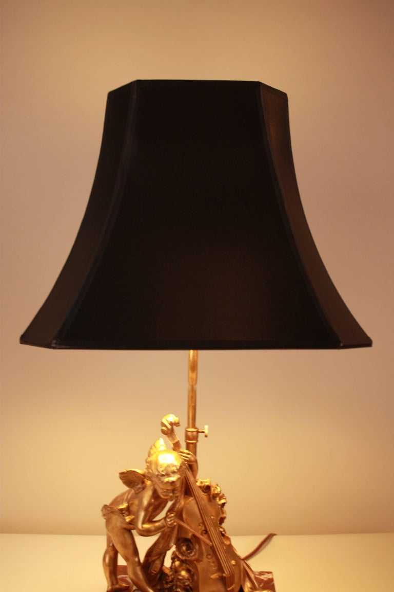 Bronze Cello Player Table Lamp at 1stDibs