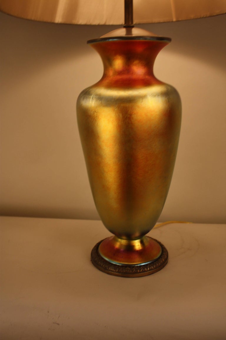 Steuben Aurene Art Glass Table Lamp at 1stDibs