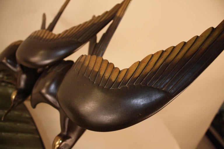 French Art Deco Bronze Bird in Flying Motion Sculpture at 1stDibs ...