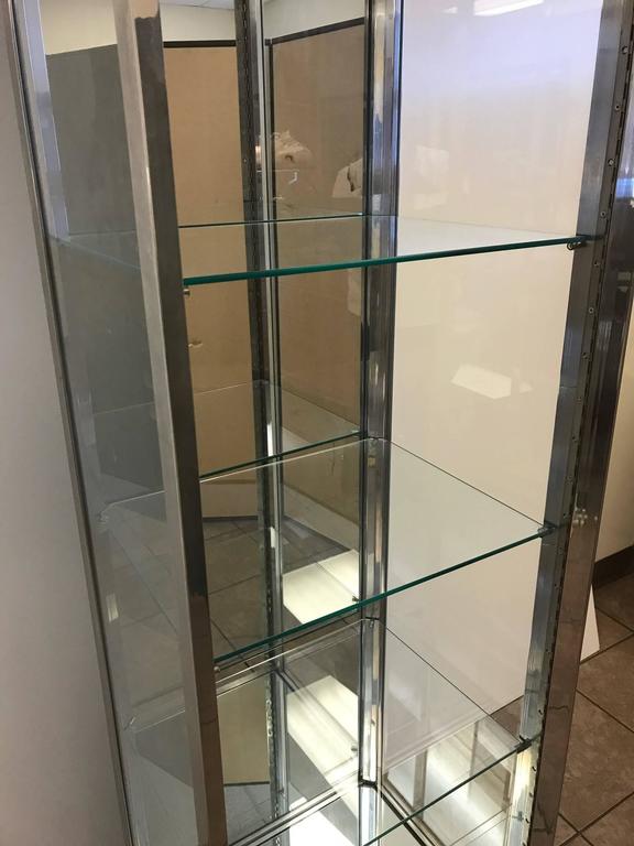 Pair of Vintage Aluminium and Glass Display Cabinets at 1stDibs