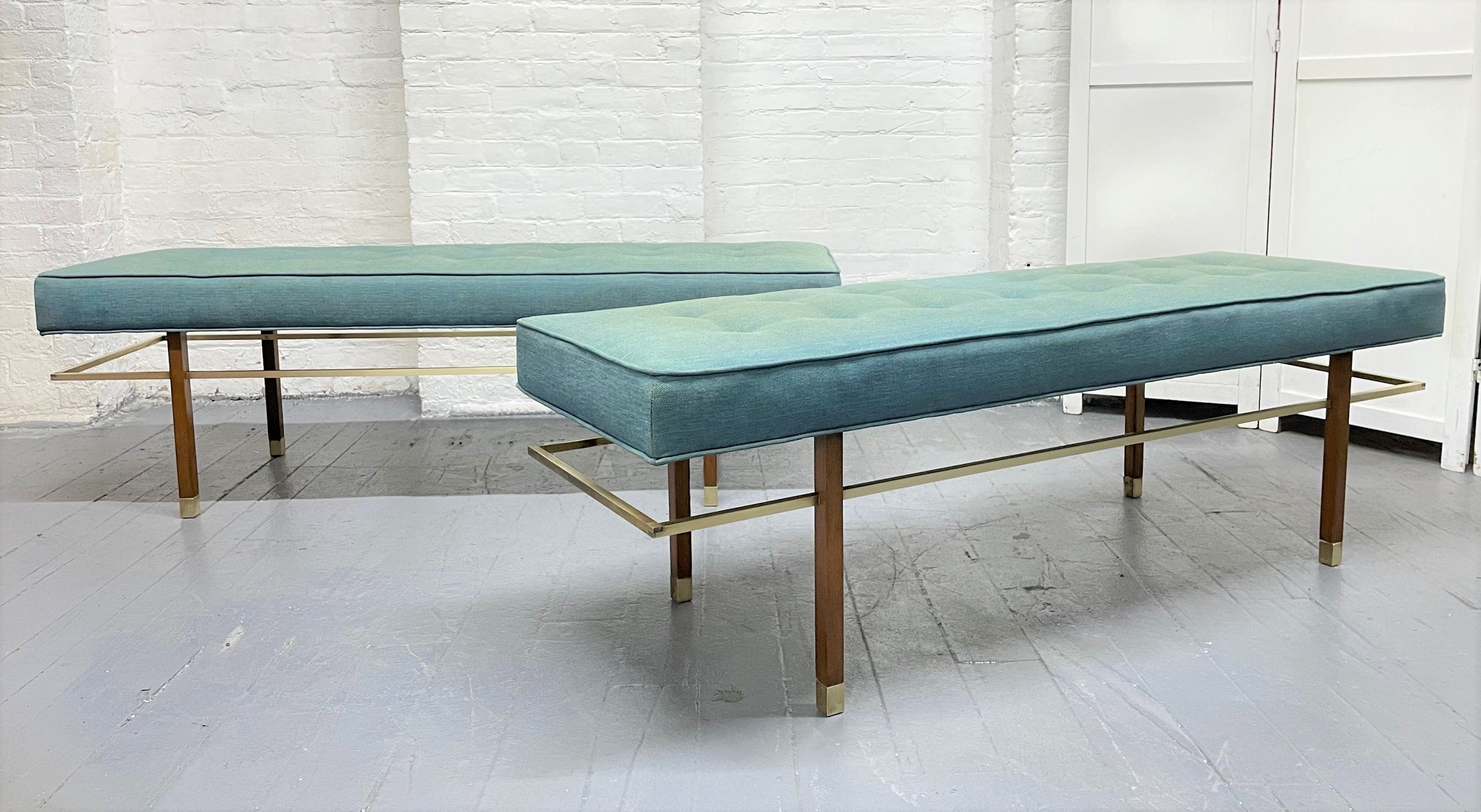 Harvey Probber Brass Frame Bench For Sale at 1stDibs