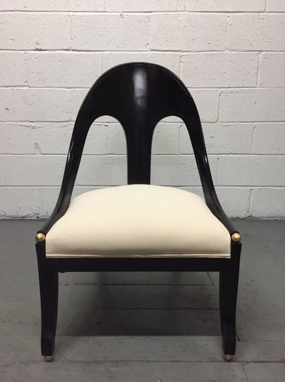 Pair of Neoclassical Style Spoon Back Chairs For Sale at 1stDibs