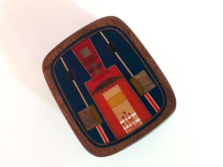 Robert McKeown Abstract Wood and Resin Box, 1976 For Sale at 1stDibs