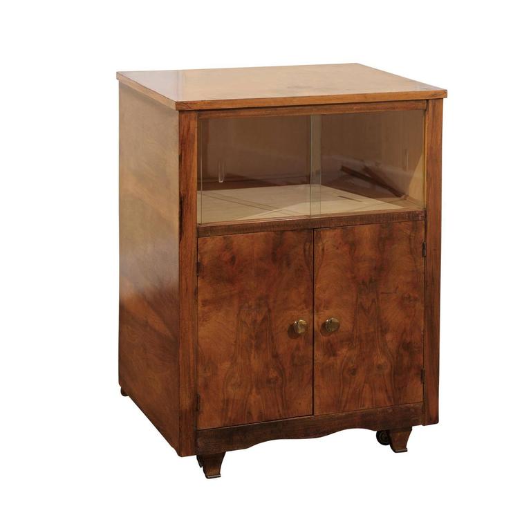 Art Deco Rosewood Rolling Bar Cabinet at 1stDibs