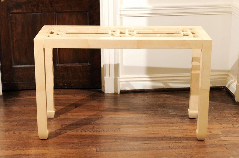 Hollywood Regency Ivory Lacquer Table Base by Henredon For Sale at 1stDibs