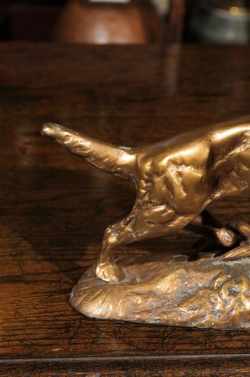 Bronze Hunting Dog Statue at 1stDibs