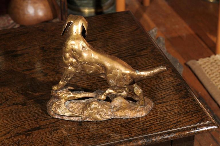 Bronze Hunting Dog Statue at 1stDibs