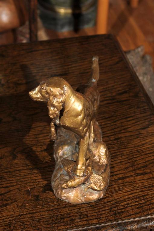 Bronze Hunting Dog Statue at 1stDibs