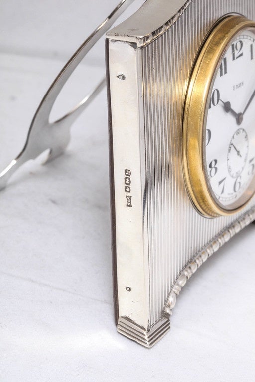 Art Deco Sterling Silver Footed Table Clock at 1stDibs