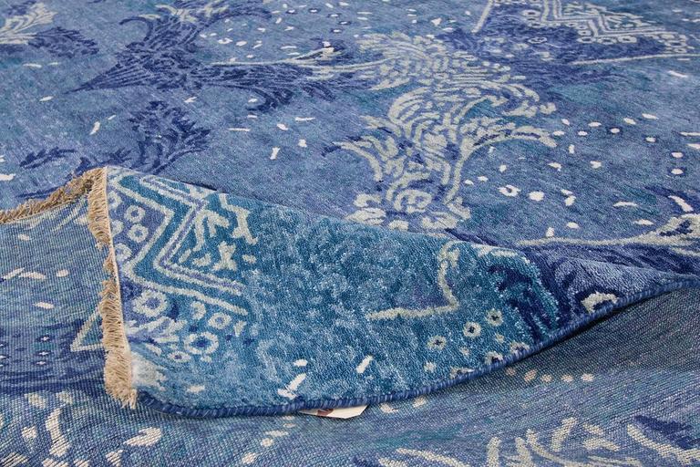 Blue Indian Rug at 1stDibs