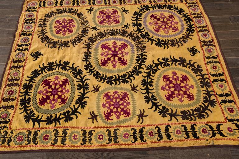 20th Century Jizzak Suzani Textile, Wall Hanging For Sale at 1stDibs