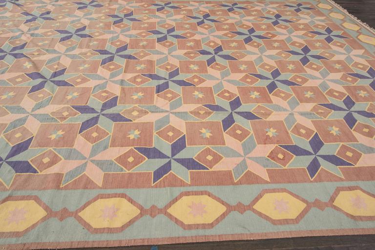 Fantastic Vintage Indian Dhurrie Rug For Sale at 1stDibs | indian ...