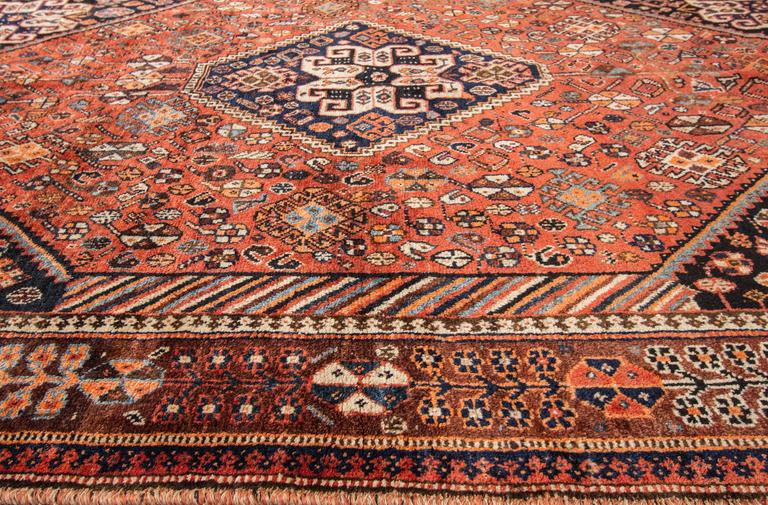 Gorgeously Contrasted Antique Persian Shiraz Rug at 1stDibs | shiraz rugs