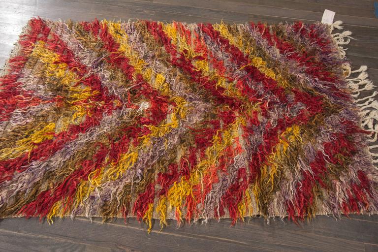 Fine Looking Vintage Turkish Tulu Rug For Sale at 1stDibs