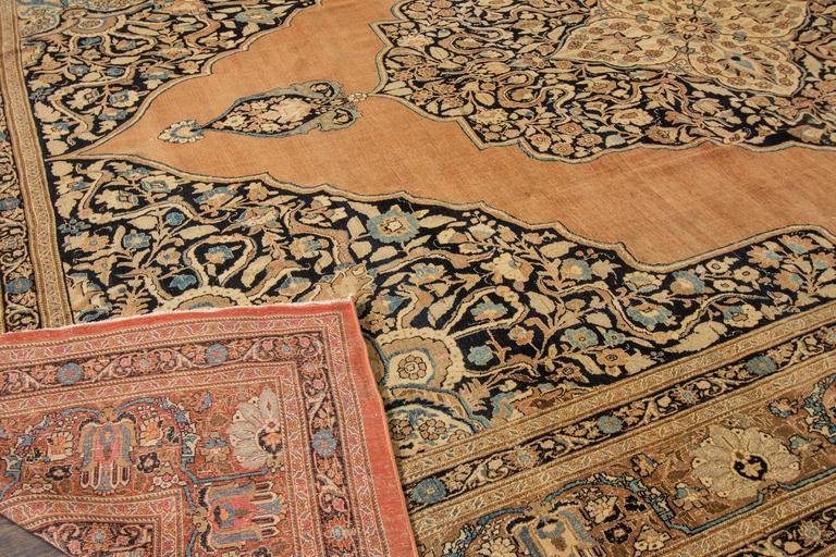 Beautifully Designed Antique Tabriz Rug For Sale at 1stDibs