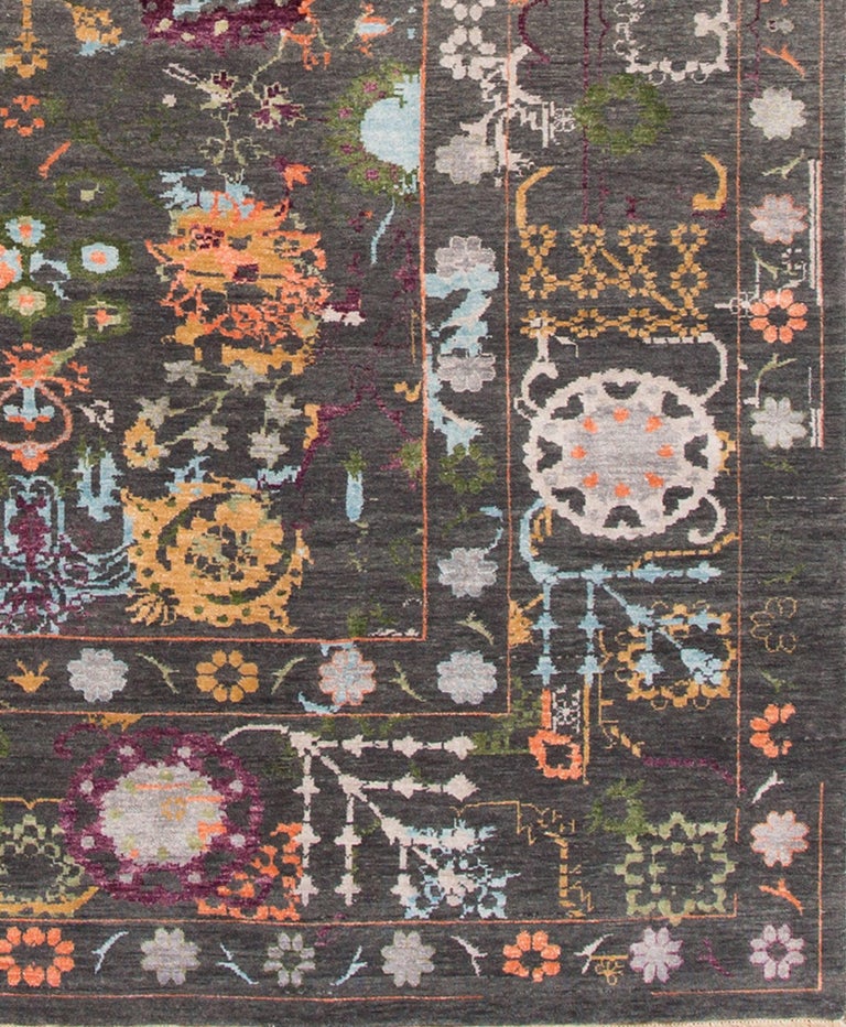 21st Century Indian Multicolored Transitional Carpet For Sale at 1stDibs