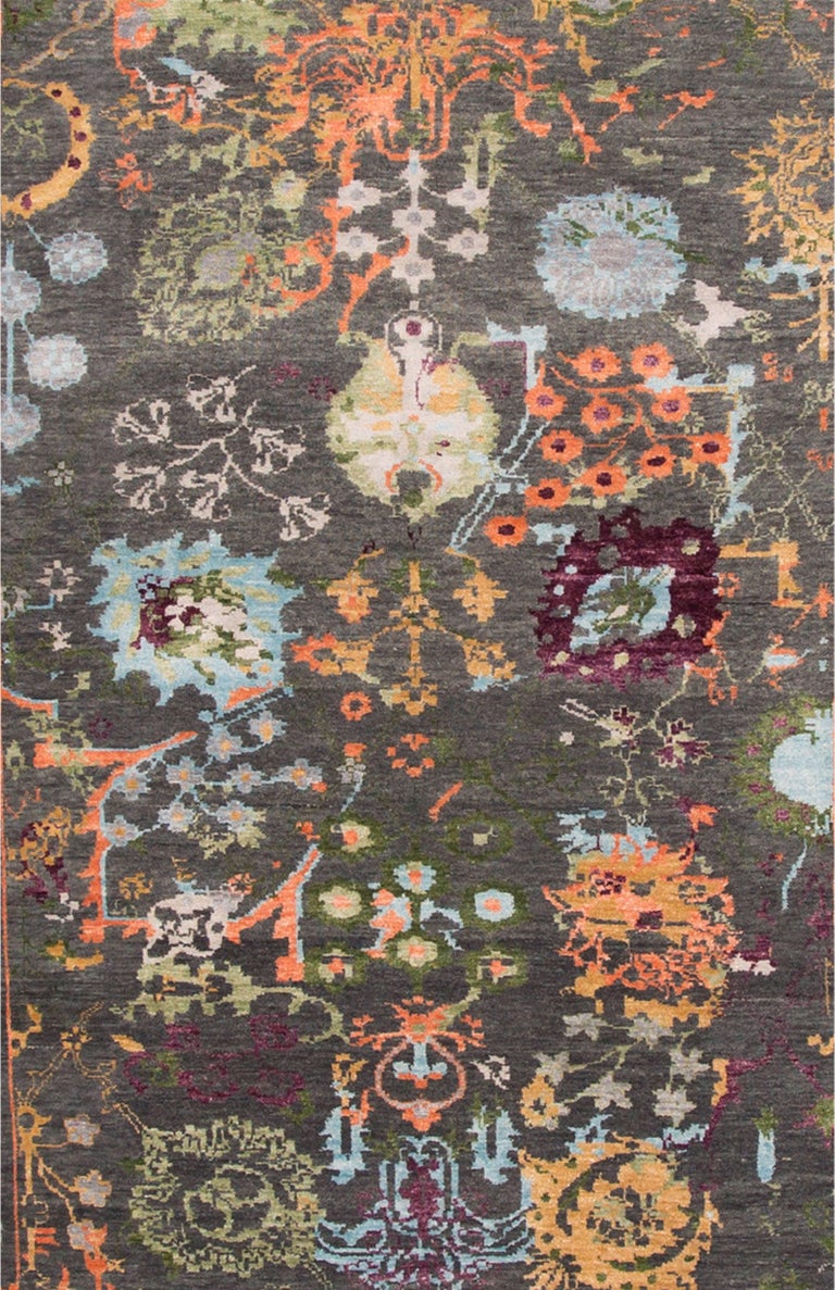 21st Century Indian Multicolored Transitional Carpet For Sale at 1stDibs