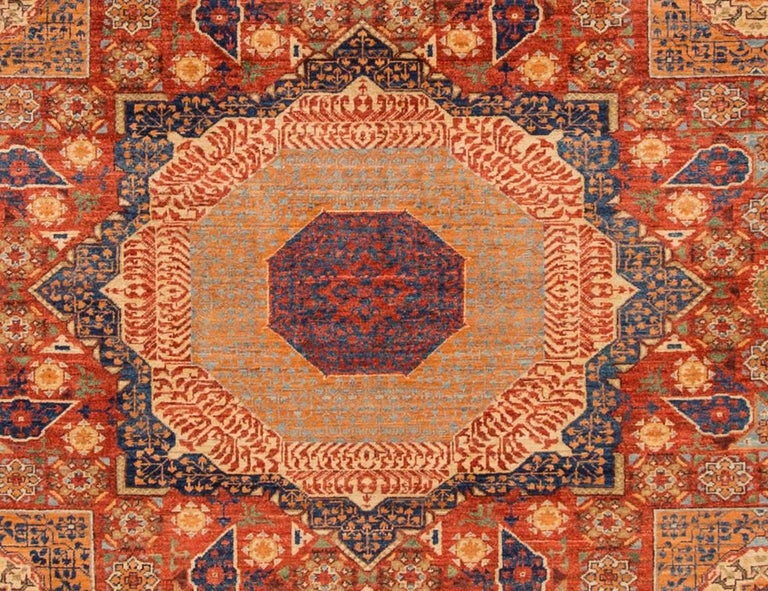 21st Century Rust/Orange Afghan Carpet For Sale at 1stDibs