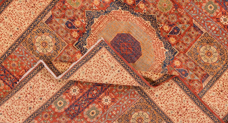 21st Century Rust/Orange Afghan Carpet For Sale at 1stDibs