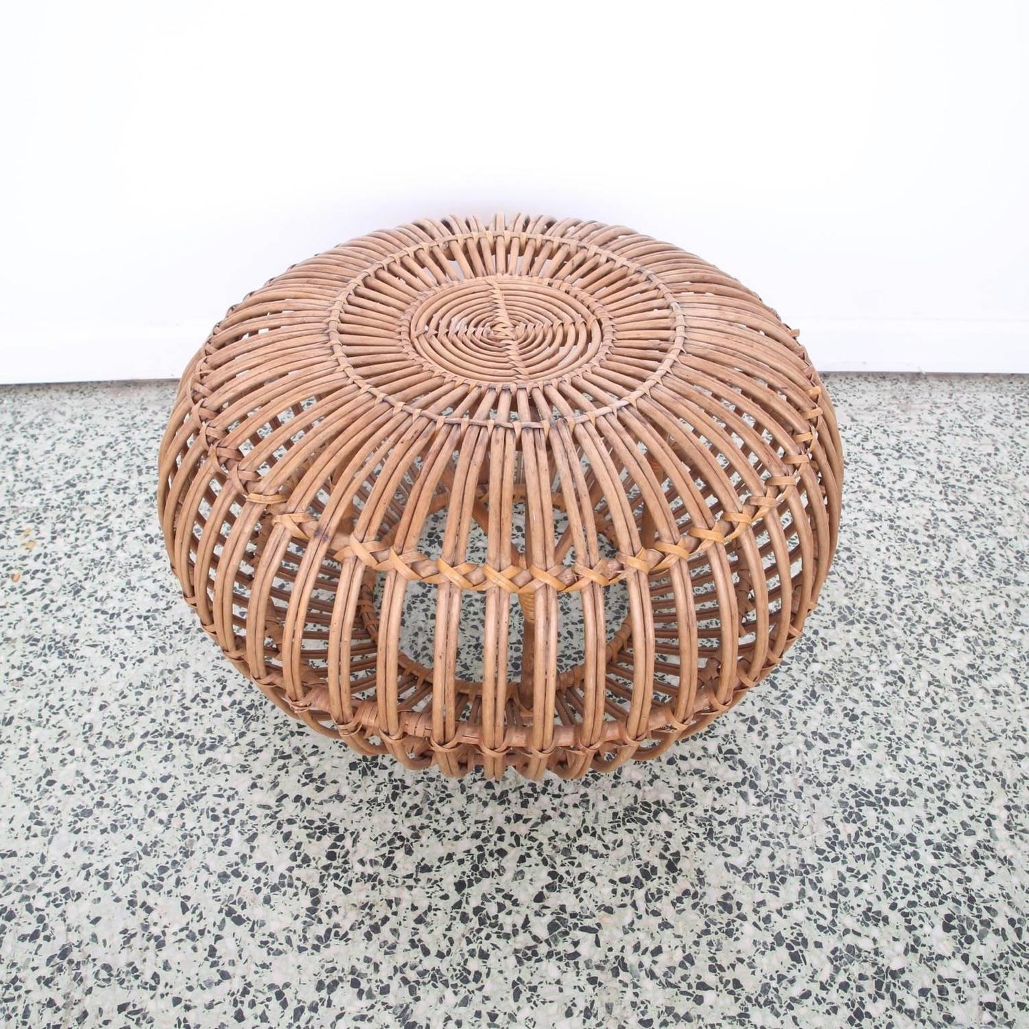 Rattan Pouf Ottoman by Franco Albini at 1stdibs
