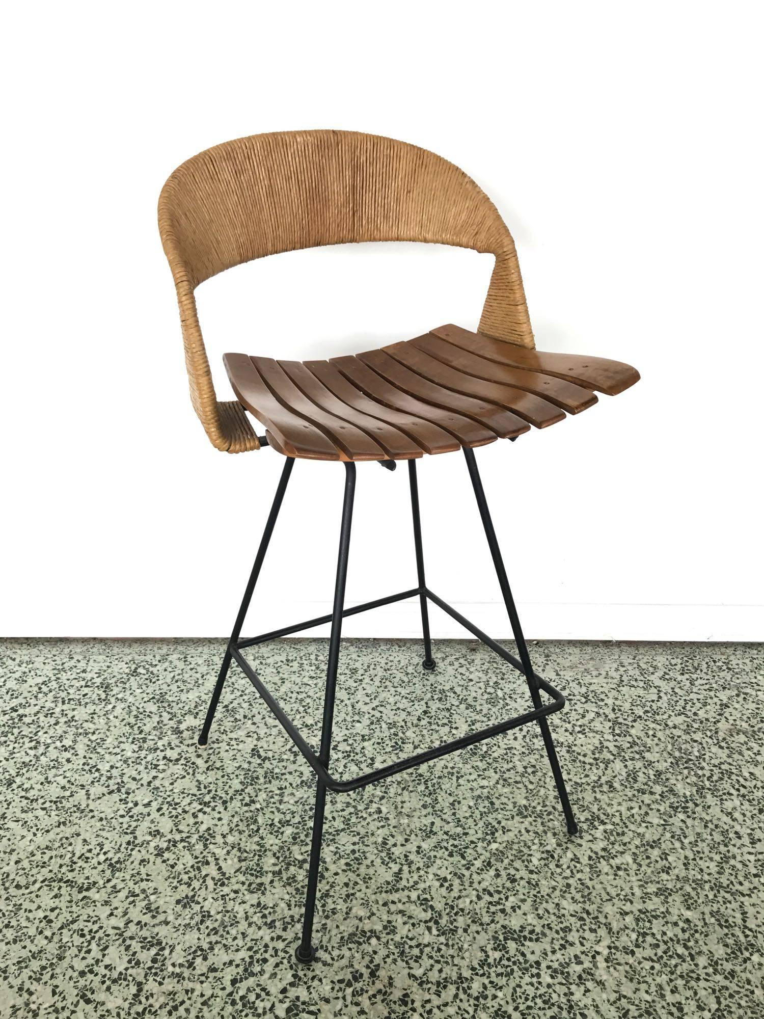 Six Arthur Umanoff Bar Stools at 1stDibs