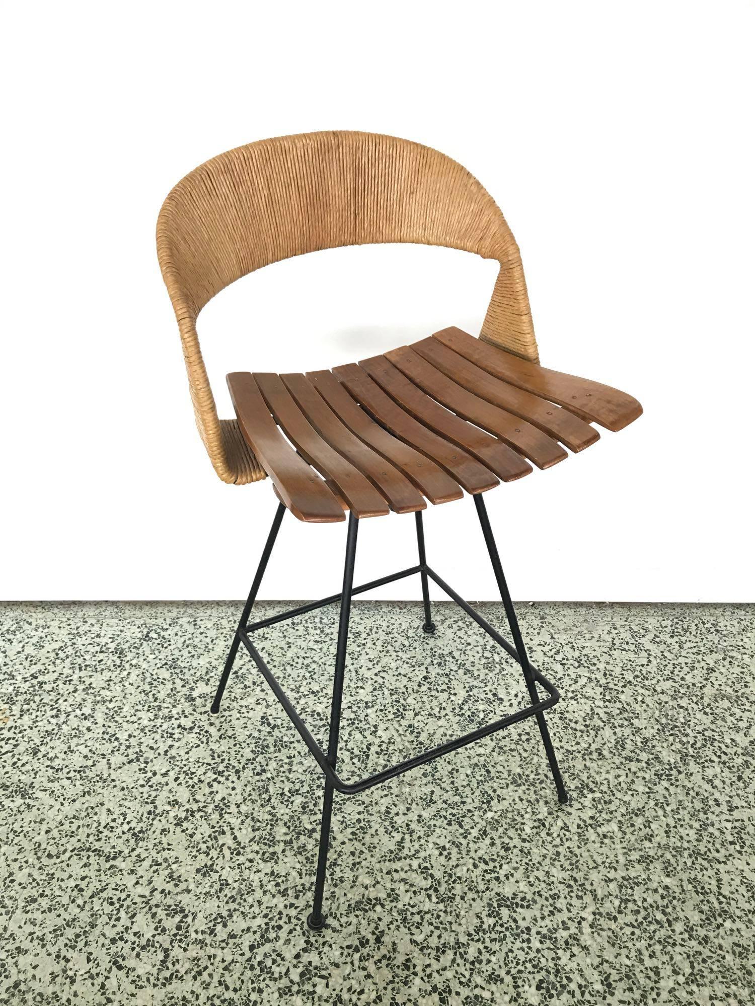 Six Arthur Umanoff Bar Stools at 1stDibs