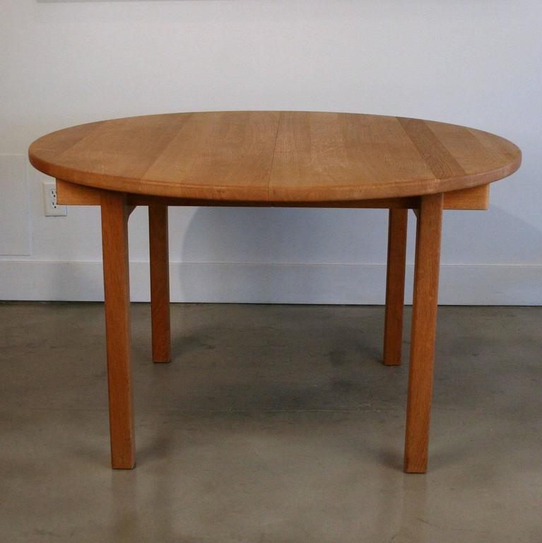 Vintage Danish Solid Oak Round Dining Table by Kurt Osterberg For Sale ...